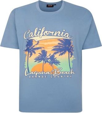 Espionage T-shirt California Beach imprimé col rond décontracté pour homme 2-8XL T425, bleu, 8XL Grande taille