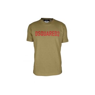 Dsquared2 Cotton T-Shirt - - Tops - Herren - Beige - XL