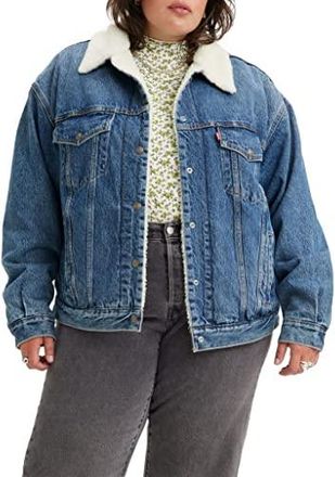 Levi's Plus Size 90s Sherpa Trucker Veste Femme, After School Sitcom Plus, 3XL