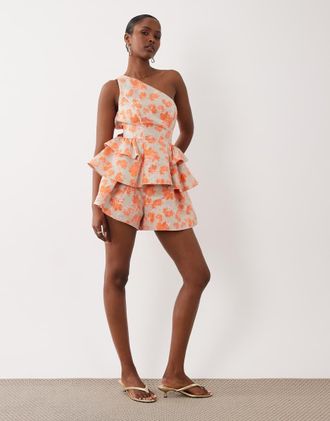Asos Short densemble en jacquard - Cr&egrave;me-multicolore