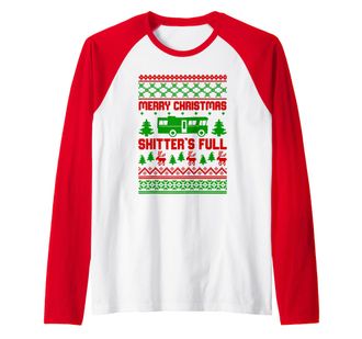 Candis Raechelle Designs Merry Christmas Shitters Full Sweater Muster Raglan