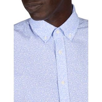 Pierre Cardin Chemise imprim&eacute;e &agrave; manches courtes en coton et lin