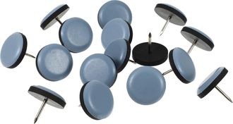 DOITOOL 16 Stück Teiliges Möbelgleiter mit Nägeln rutschfeste Stuhlbeinschoner für Teppich und Hartböden Blaue Möbelgleiter zum Schutz von Boden und Möbelbein