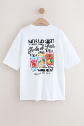 Next T-Shirt Kurz&auml;rmeliges Oversized Fit T-Shirt, Kurzgr&ouml;&szlig;e (1-tlg)