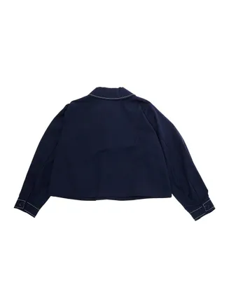 Marni Girls Jacket Classic Collar Blue Cotton Blazers