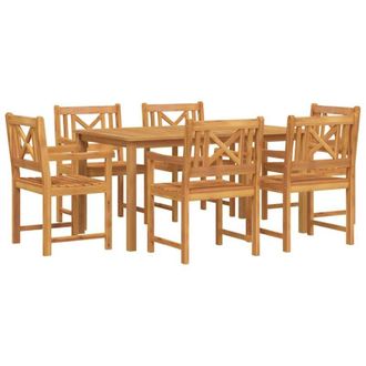 vidaXL Vidaxl - Ensemble de salle &agrave; manger pour jardin 7 pcs Marron