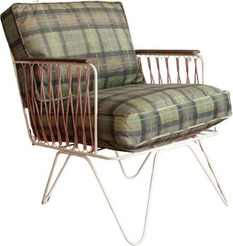 Honor&eacute; Fauteuil Croisette velours tartan Honor&eacute;
