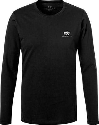 Alpha Industries Herren Longsleeve schwarz Baumwolle