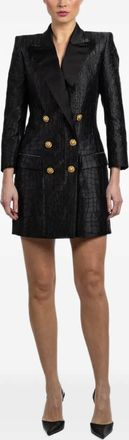 Balmain button textured mini dress - Schwarz