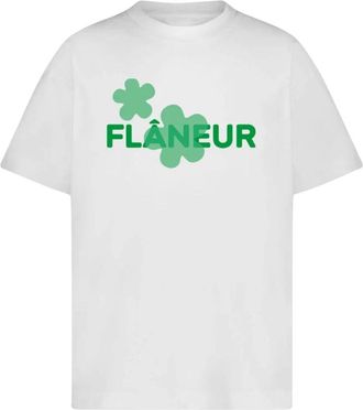Flaneur Flâneur, Homme, Tops, Blanc, Taille: S Flower Logo T-Shirt