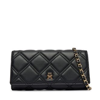 Tommy Hilfiger Handtasche Tommy Hilfiger Th Feminine Wallet On Chain AW0AW18795 Schwarz
