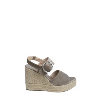 Nero Giardini Offene Zehen Keilsandalen aus Veloursleder - - Shoes - Damen - Grau - 41 EU