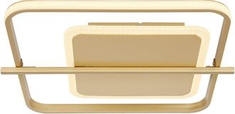 Globo Lighting Deckenleuchte Wohnzimmerlampe LED Leuchte goldfarben Deckenlampe Schlafzimmer, Aluminium Metall,1x LED 36W 2650Lm 3000K, LxBxH 40x36x5 cm