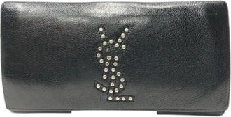 Saint Laurent Portefeuille Long Pre-owned (Tri-fold) - Femme - Pre-owned - Noir - Taille: ONE Size