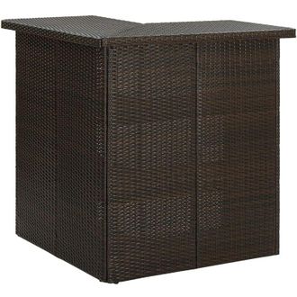 vidaXL vidaXL Eck-Bartisch Braun 100x50x105 cm Poly Rattan