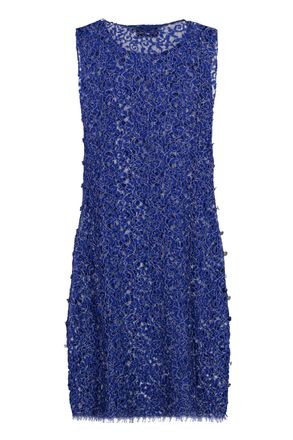 Coperni Womens Floral Lace Dress Blue Polyamide