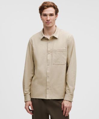 lululemon Geb&uuml;rstetes, gewebtes Overshirt f&uuml;r M&auml;nner - Khaki - Gr&ouml;&szlig;e XL