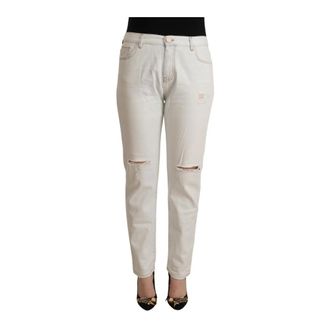Pinko Pinko, Femme, Jeans, Blanc, Taille: W28 Jean Skinny en Denim Taille Moyenne