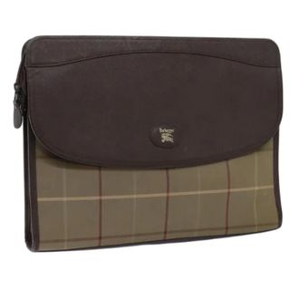 Burberry Pre-owned Toile pochettes-minaudieres - Femme - Pre-owned - Brun - Taille: ONE Size