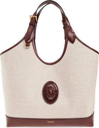 Versace Femme, Sacs, Beige, Taille: ONE Size Rivi&egrave;re Grand Sac