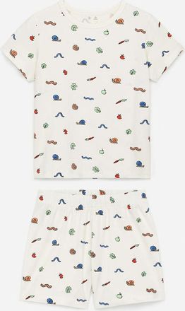 Arket Zweiteiliger Kurzer Pyjama Aus Jersey -Weiß