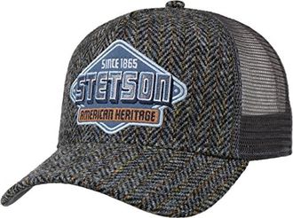 Stetson Casquette Trucker Harris Tweed Femme/Homme - Laine de Baseball Boucle en m&eacute;tal, avec visi&egrave;re, visi&egrave;re Automne &Eacute;t&eacute; Printemps Hiver Printemps-&eacute;t&eacute; - Tail