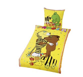 Global Labels G 71 102 2224F M01V10 Janosch Freunde Bettwäsche Renforce 135 x 200 cm Bettbezug und 80 x 80 cm Kissenbezug