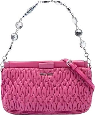 Miu Miu Sac bandouli&egrave;re matelass&eacute; Pre-owned - Femme - Pre-owned - Rose - Taille: ONE Size