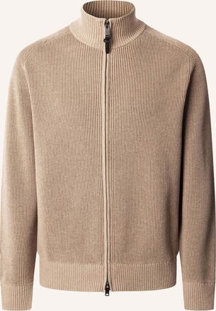 Hackett Strickjacken Cardigan Bi Col Rib Fzip beige