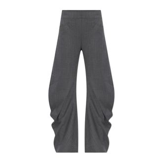 Ganni Femme, Pantalons, Gris, Taille: 36 FR Pantalon &agrave; d&eacute;tails drap&eacute;s