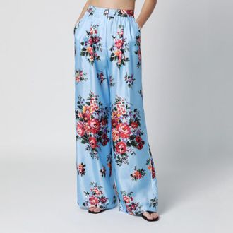 Dolce & Gabbana Silk twill trousers with floral print