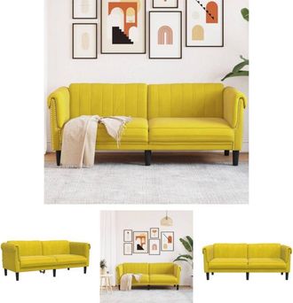 vidaXL The Living Store Sofa 2-Sitzer Gelb Samt - Sofas