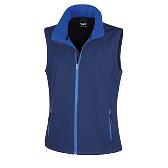 Result Veste softshell sans manches - Femme (L) (Bleu marine/Bleu roi)