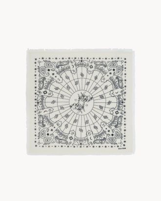 Kujten Petit bandana cachemire, imprim&eacute; signe astrologique Taureau - Petit Bandana Hachi Sign Taureau
