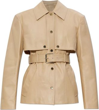 Max Mara Femme, Vestes, Beige, Taille: 36 FR Tenzone Leather Jacket
