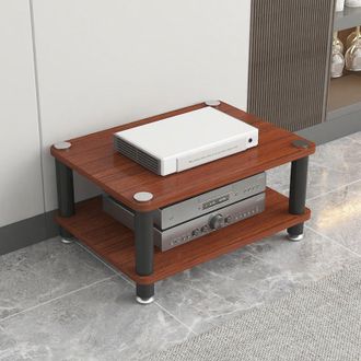 Generic HiFi Regal Stereo-Audio-Medienschrank mit 1/2/3/4 Ebenen HiFi Rack aus Holz & Stahl, Offener CD-Player-Ständer, für Hi-Fi-Anlagen und WLAN-Router(Red,