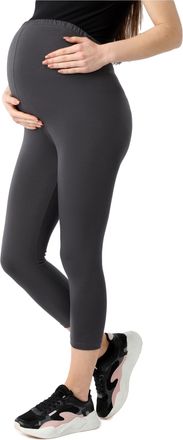 Be Mammy Damen 3/4 Umstandsleggings aus Bio-Baumwolle BE20-284 (Graphite, M)