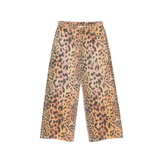 R13 Leopard-print Wide-leg Trousers