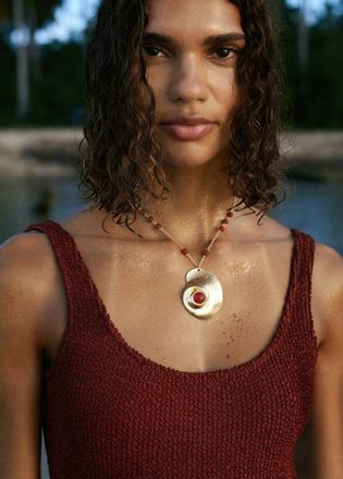 Mango Collier pendentif spirale or - Femme - Taille unique - MANGO