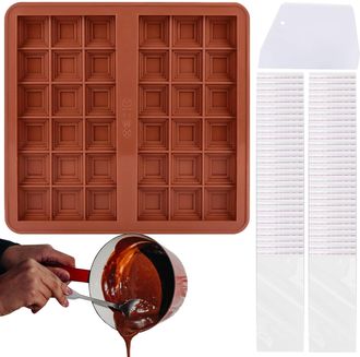 Generic Silikon Schokoriegel Form - Backform Aus Silikon - Snack Formen,F&uuml;r Die Herstellung Von Gef&uuml;llten Schokolade Und S&uuml;&szlig;igkeitenriegeln F&uuml;r Desserts Und S
