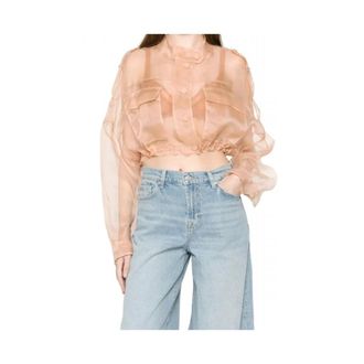 Pinko Pinko, Femme, Blouses et Chemises, Beige, Taille: 42 FR Caban Mod. Longan
