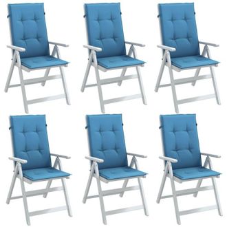 vidaXL Vidaxl - Hochlehner-Auflagen 4 Stk. Melange Blau 120x50x4 cm Stoff
