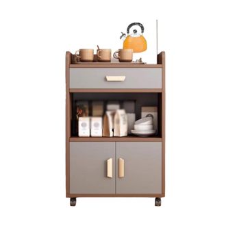 Generic Sideboard mit gro&szlig;em Stauraum, Kleiner Couchtisch aus Massivholz mit 360&deg;-Drehrollen und integriertem Staufach, geeignet for Schlaf- und Wohnzimmer(Co