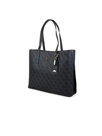 Guess Logo-Embossed Polyurethane Tote Bag - Black