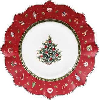 Villeroy & Boch Toys Delight Assiette &agrave; Dessert Rouge,Blanc, Compatible Micro-Ondes, Petite Assiette Dessert Noel, Assiette Noel en Porcelaine, Vaisselle, Porcelaine 