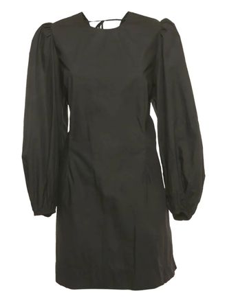 Ganni robe courte en popeline &agrave; dos ouvert - Noir