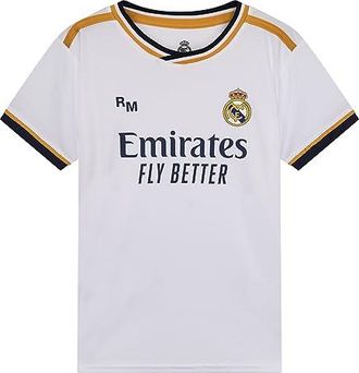 Real Madrid Maillot domicile saison 2023-2024 - Réplique officielle sous licence officielle - Enfant, blanc, 6 ans