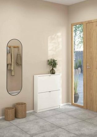 Dmora Schuhschrank Celine, Schuhregal, Mehrzweck-Eingangsgarderobe, M&ouml;bel f&uuml;r Schuhe, 70x17 h85 cm, Wei&szlig;