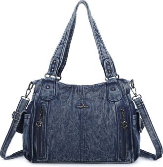 Angel Kiss Handtaschen f&uuml;r Damen, Hobo-Geldb&ouml;rse, ger&auml;umig, l&auml;ssig, Schultertaschen, PU-Tragetasche, Umh&auml;ngetasche f&uuml;r Damen, 1Blau