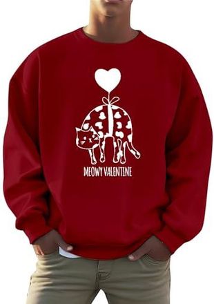 Generic 2026 - Sweat-shirt d&eacute;contract&eacute; &agrave; col rond pour homme et femme - Imprim&eacute; lettre, Rouge, 3XL